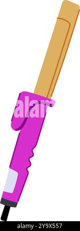 volume curling iron cartoon vector illustration Stock Vector Image ...