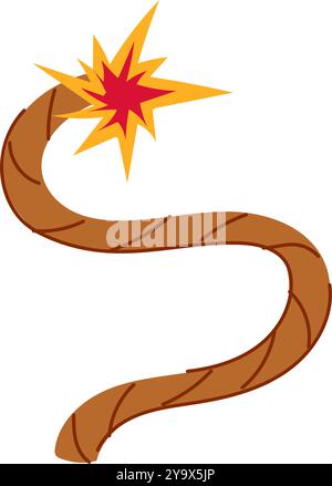 combustion dynamite fuse cartoon vector illustration Stock Vector Image ...