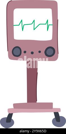 telemetry ekg monitor cartoon vector illustration Stock Vector Image ...