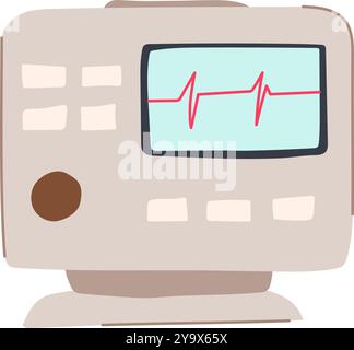 telemetry ekg monitor cartoon vector illustration Stock Vector Image ...
