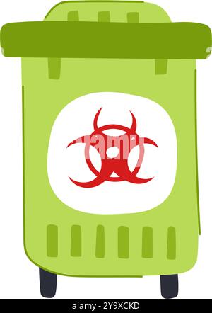 segregation medical waste bin cartoon vector illustration Stock Vector ...