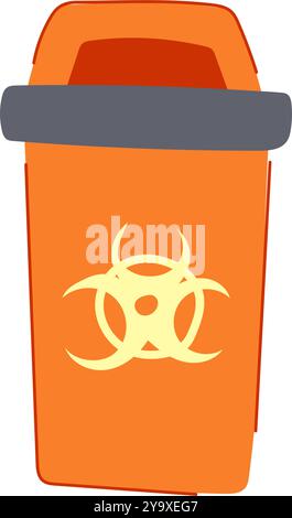 segregation medical waste bin cartoon vector illustration Stock Vector ...