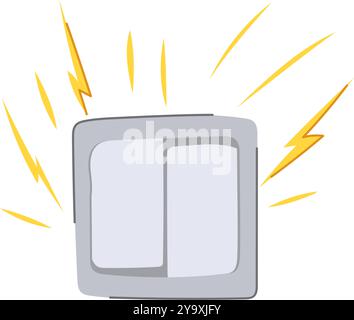 insulation short circuit fire cartoon vector illustration Stock Vector ...