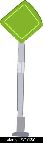 visibility street sign green cartoon vector illustration Stock Vector ...