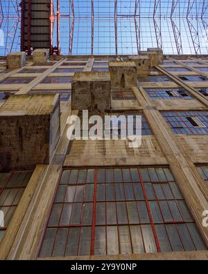 The overhead crane (at top) hoisted cargo to and from loading docks on ...