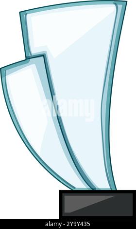 accolade glass trophy cartoon vector illustration Stock Vector Image ...