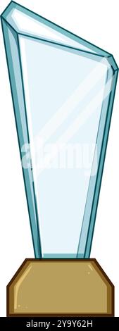 recognition glass trophy cartoon vector illustration Stock Vector Image ...