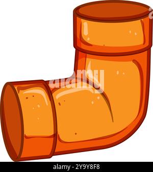 coupling pipe elbow cartoon vector illustration Stock Vector Image ...