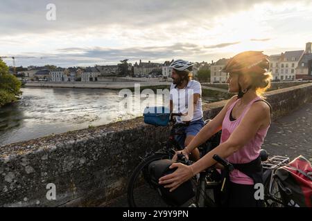 France, Vienne, Chatellerault, velotourisme along the Scandiberique at ...