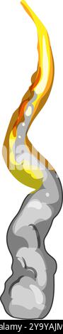 ignition rocket fire trail cartoon vector illustration Stock Vector ...