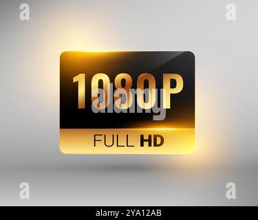 Full HD screen vector sticker. Tv high definition display or monitor ...