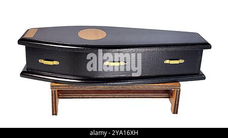 Black Wooden Coffin Used to Bury People Who Have Passed sitting on a ...