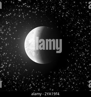 realistic full moon and starry midnight background with smoke effect ...