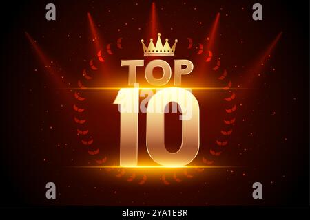 top 10 popular ranking background with spot light effect vector Stock ...