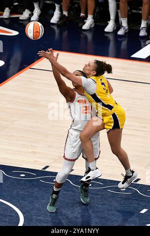 Los Angeles Sparks forward Dearica Hamby (5) is fouled by Dallas Wings ...