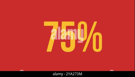 Image of percent increasing from zero to one hundred filling in yellow ...
