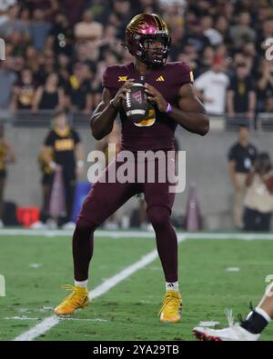 Arizona State quarterback Jeff Sims throws under pressure from Utah ...