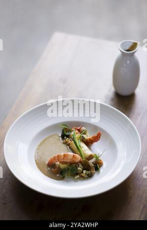 Grilled vegetables with mushroom sauce Stock Photo - Alamy
