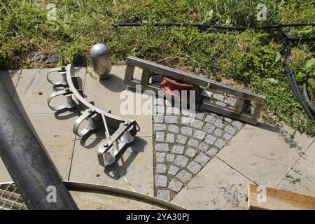 Guide pulley for guiding a hose in the duct Stock Photo - Alamy