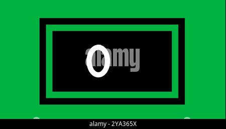 Image of increasing numbers in a black frame on a green background 4k ...