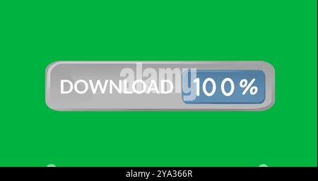 Image of a grey box with uploading percentage on a green background 4k ...