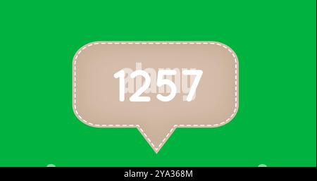 Image of counting numbers in a chat box on a green background 4k Stock ...