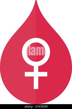 Menstrual blood drop, illustration, vector on a white background Stock ...