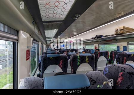 Interior view of the Vande Bharat Express coach stationed at ...