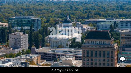 Aerial View of Sacramento Featuring California State Capitol Stock ...