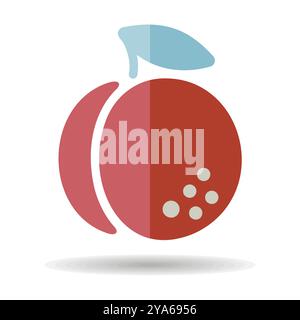 Peach vector isolated icon. Graph symbol for food and drinks web site ...