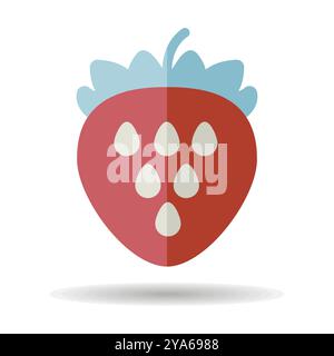 Strawberry vector icon. Graph symbol for food and drinks web site, apps ...