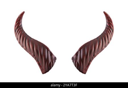Long demon horns isolated on white background Stock Photo - Alamy
