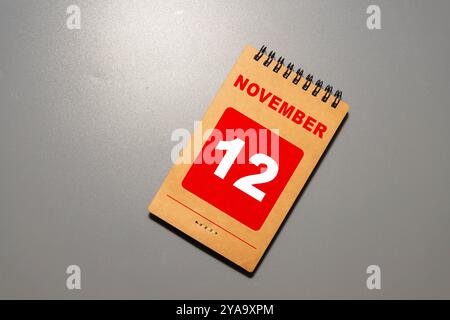 Wooden blocks calendar shows November 12 date, 3D animation Stock Photo ...