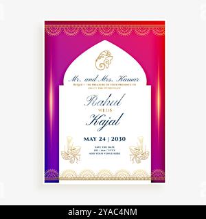 indian wedding ceremony invitation flyer for the special event vector ...