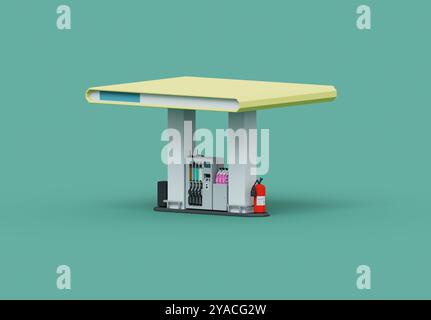 Self-service gas station with multiple fuel options, selling point and ...