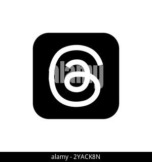 Threads logo, mobile app icon and logo on white background, logo ...