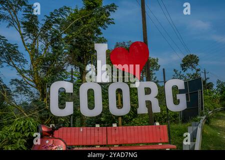 Coorg welcome sign board in karnataka India Stock Photo - Alamy
