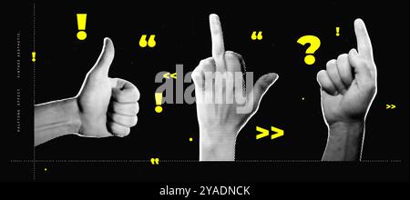 Set of vector quotation marks, signs silhouettes, black quotation mark ...