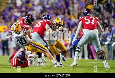 LSU linebacker Whit Weeks (40) celebrates a sack with linebacker Harold ...