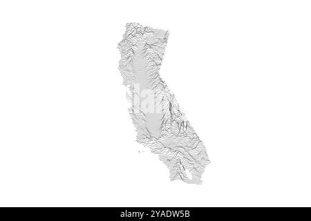 Contour map of Mount Whitney illustrating elevation lines with ...