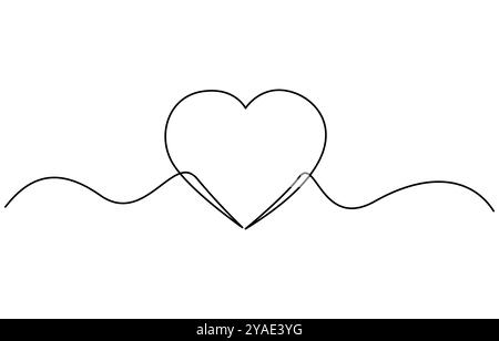 Heart Lines. Continuous heart line drawing Fancy minimalist ...