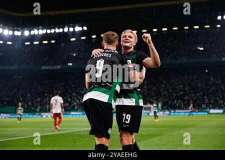 Viktor Gyokeres seen celebrating after scoring goal during Liga ...