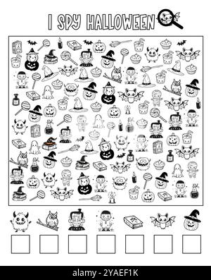 Halloween I spy game for kids. Searching and counting activity for ...
