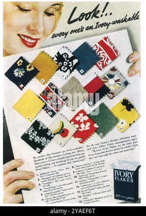 A vintage advertisement for Ivory Flakes soap from the 1940s ...