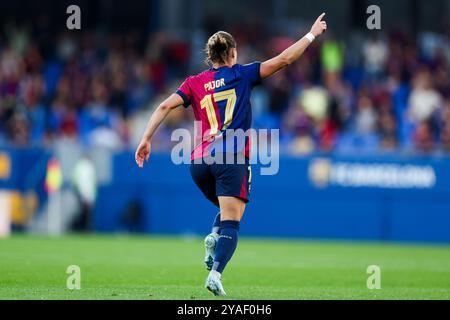 Ewa Pajor of FC Barcelona celebrates a goal during the Copa de la Reina ...