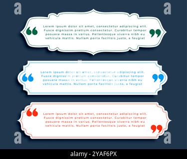 stylish quotation mark sign template in set vector Stock Vector Image ...
