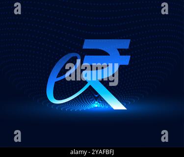 virtual indian erupee symbol tech background for digital payment vector ...