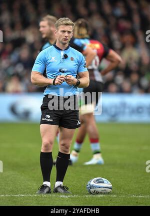 Referee Christophe Ridley during the Gallagher PREM match at the ...