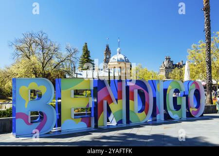 BENDIGO, AUSTRALIA, SEPTEMBER 24 2023: The famous Rosalind Gardens and ...