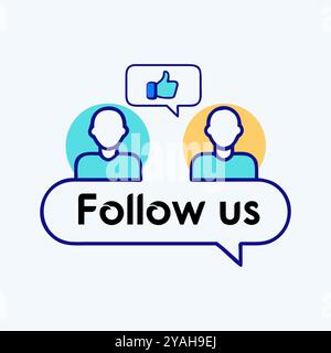 Follow us. Hand click icon. Finger click icon. Vector stock ...